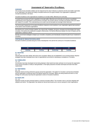 GoInnovate! Assessment of Innovative Excellence Report | PDF