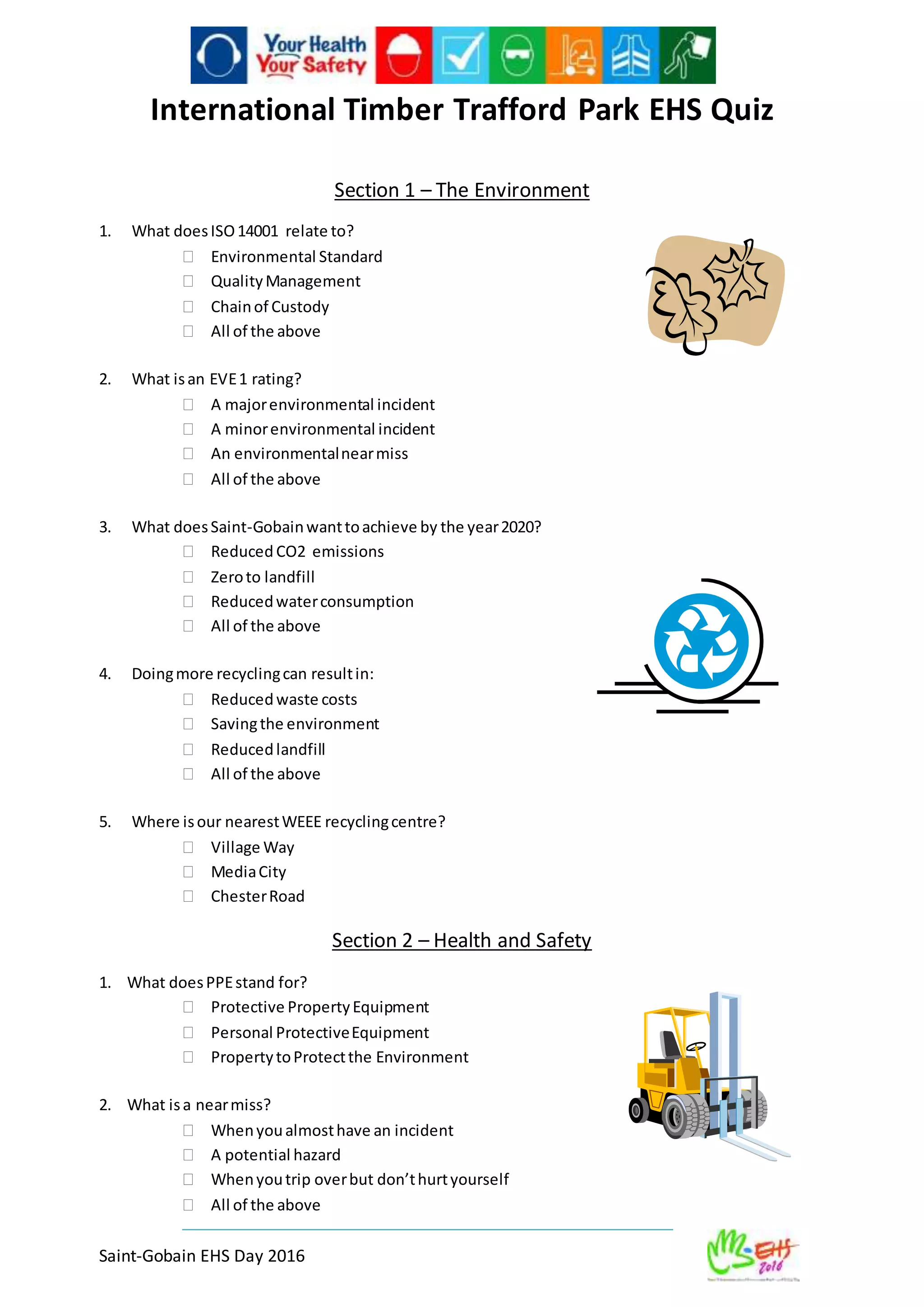 EHS QUIZ | DOCX