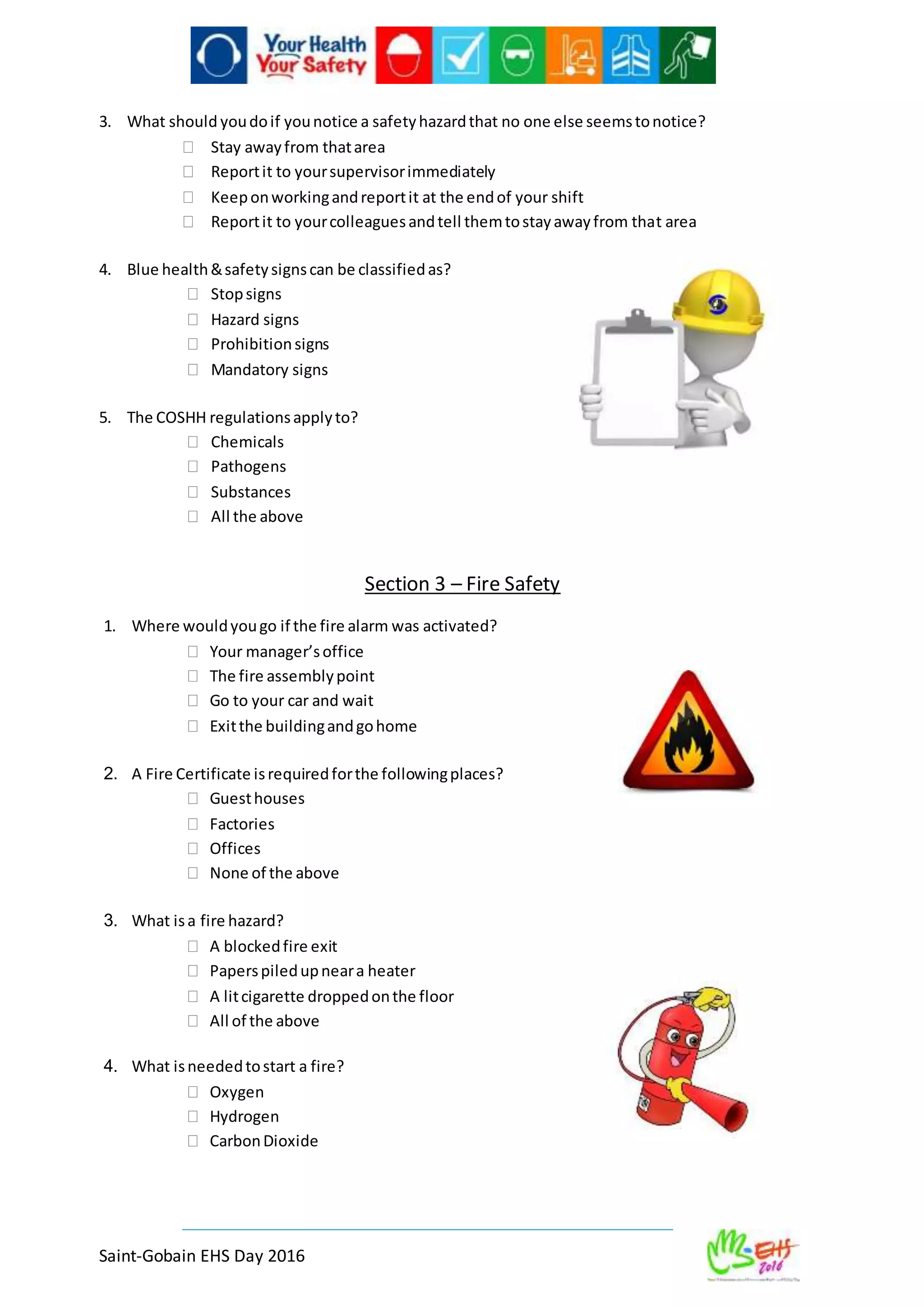 EHS QUIZ | DOCX