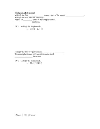 A26-3 Polynomial Operations Notes | PDF