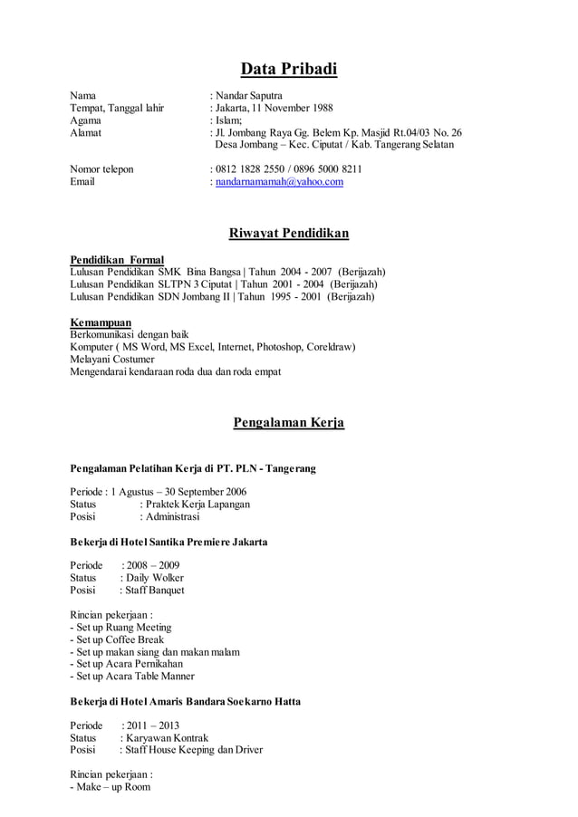 CV.nandar | PDF | Free Download