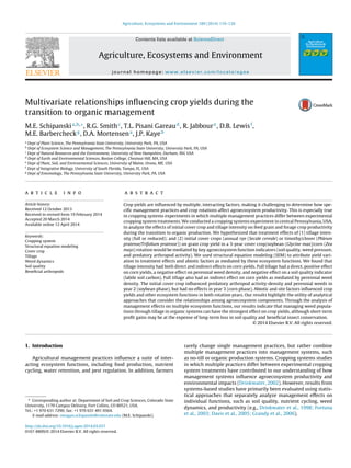Multivariate relationships influencing crop yields during the ...
