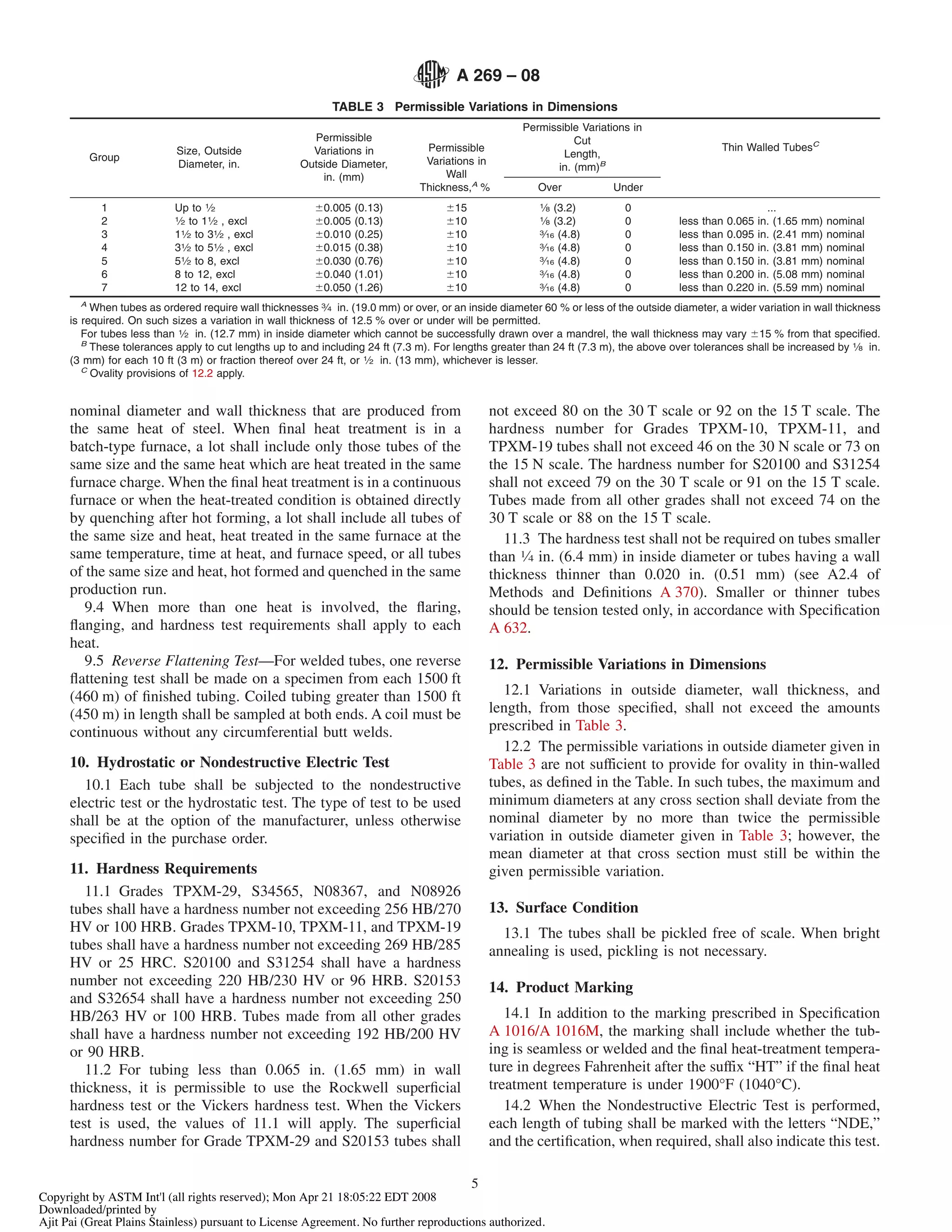 ASTM A269 | PDF
