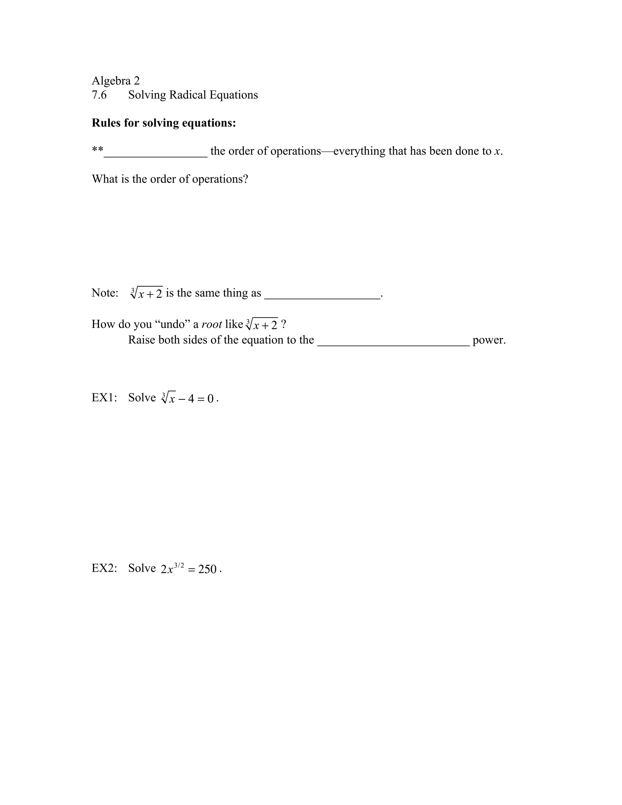A27 6 radical equations notes | DOC
