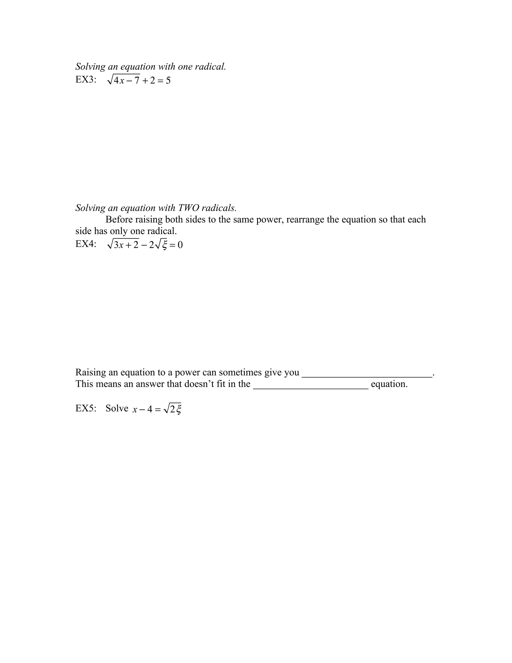 A27 6 radical equations notes | DOC