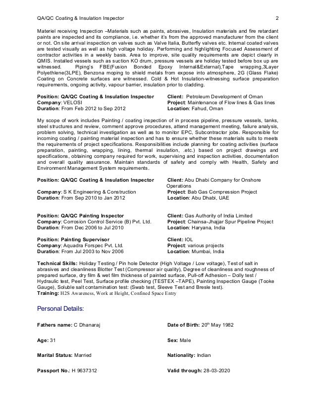Coating Insulation Inspector-NACE Level 2