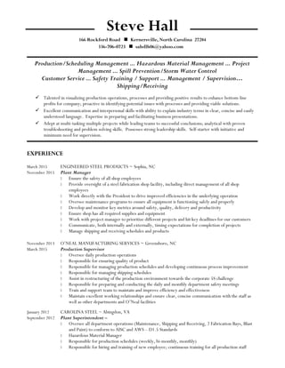 Steve Hall Resume | DOC