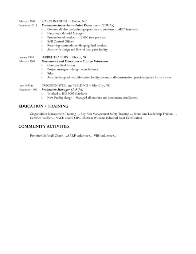 Steve Hall Resume | DOC