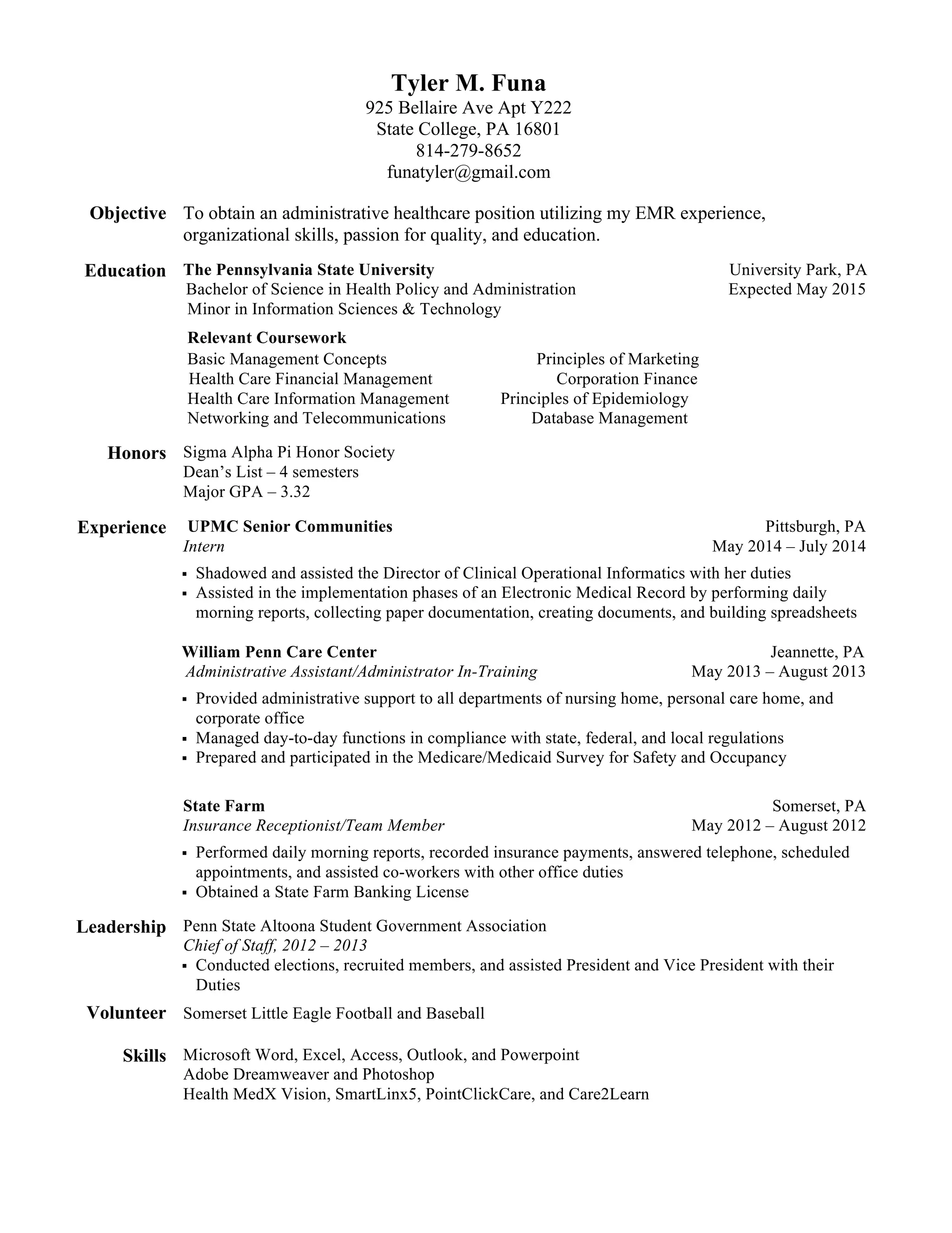 Tyler Funa Resume | PDF