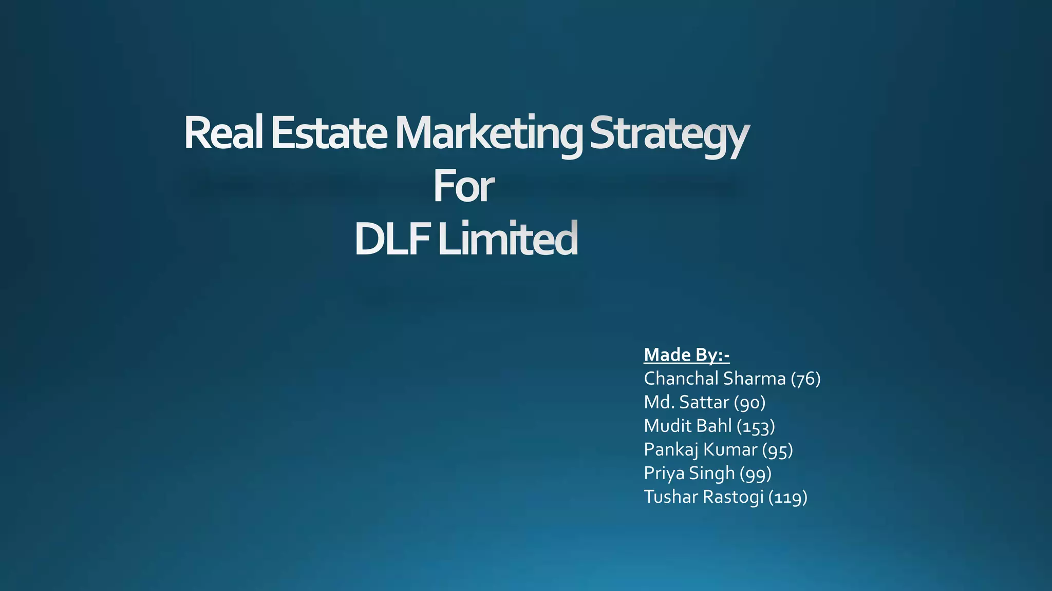 Marketing strategy of DLF | PPTX