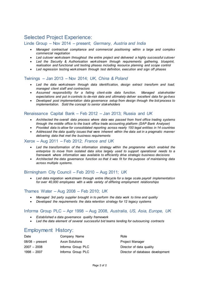 David Evans CV March 2016 v3 | PDF