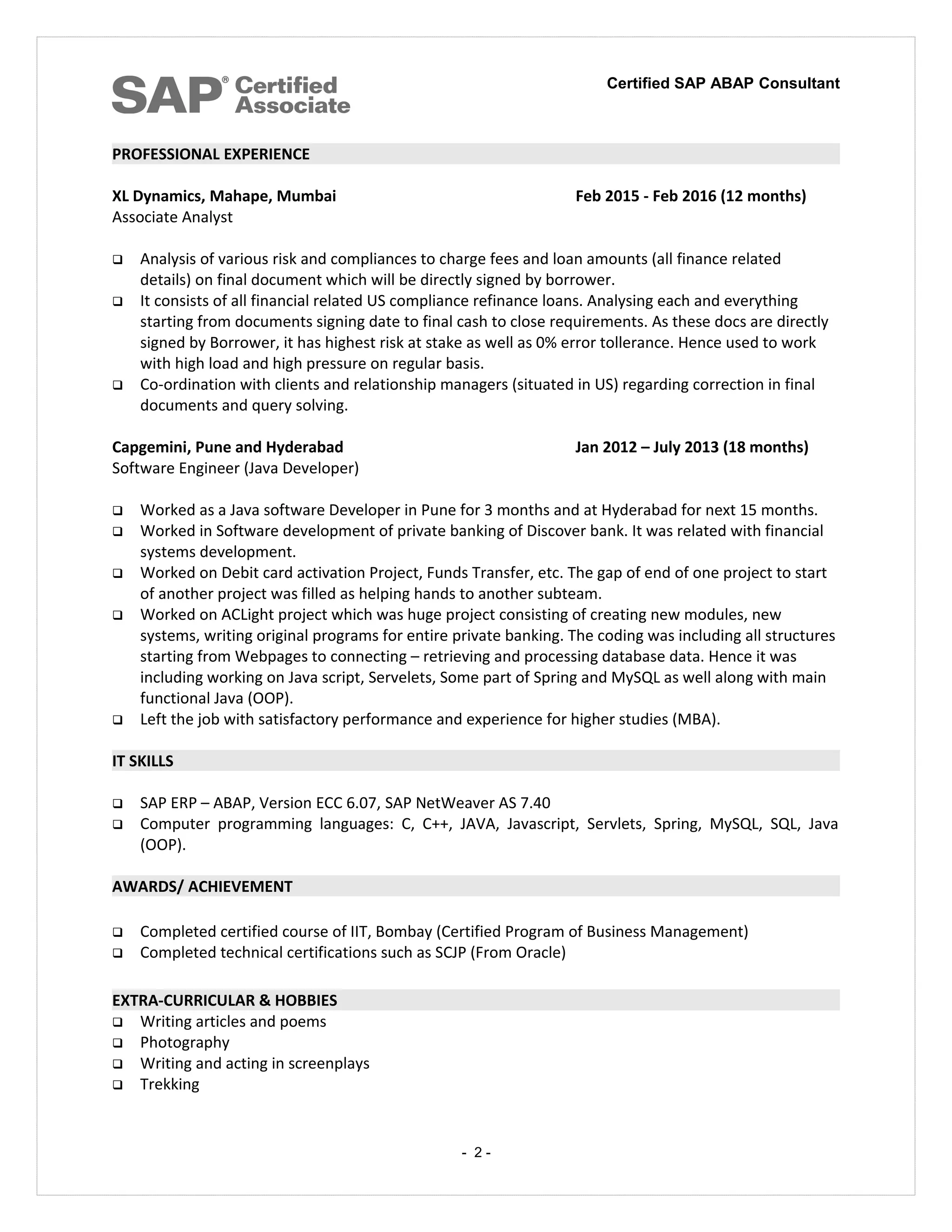 Omkar Kulkarni_ABAP_Mumbai_CV | DOC