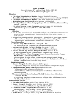Medical Resume 2016 Arthur Boyd III | DOC