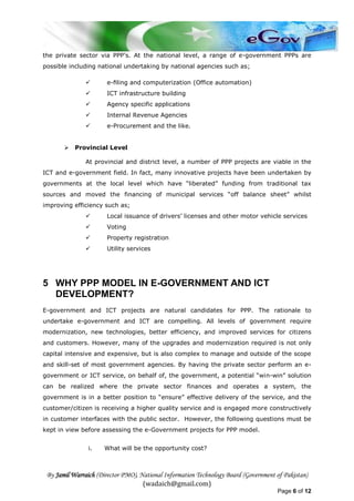 e-Government And Public Private Partnership (PPP) | PDF