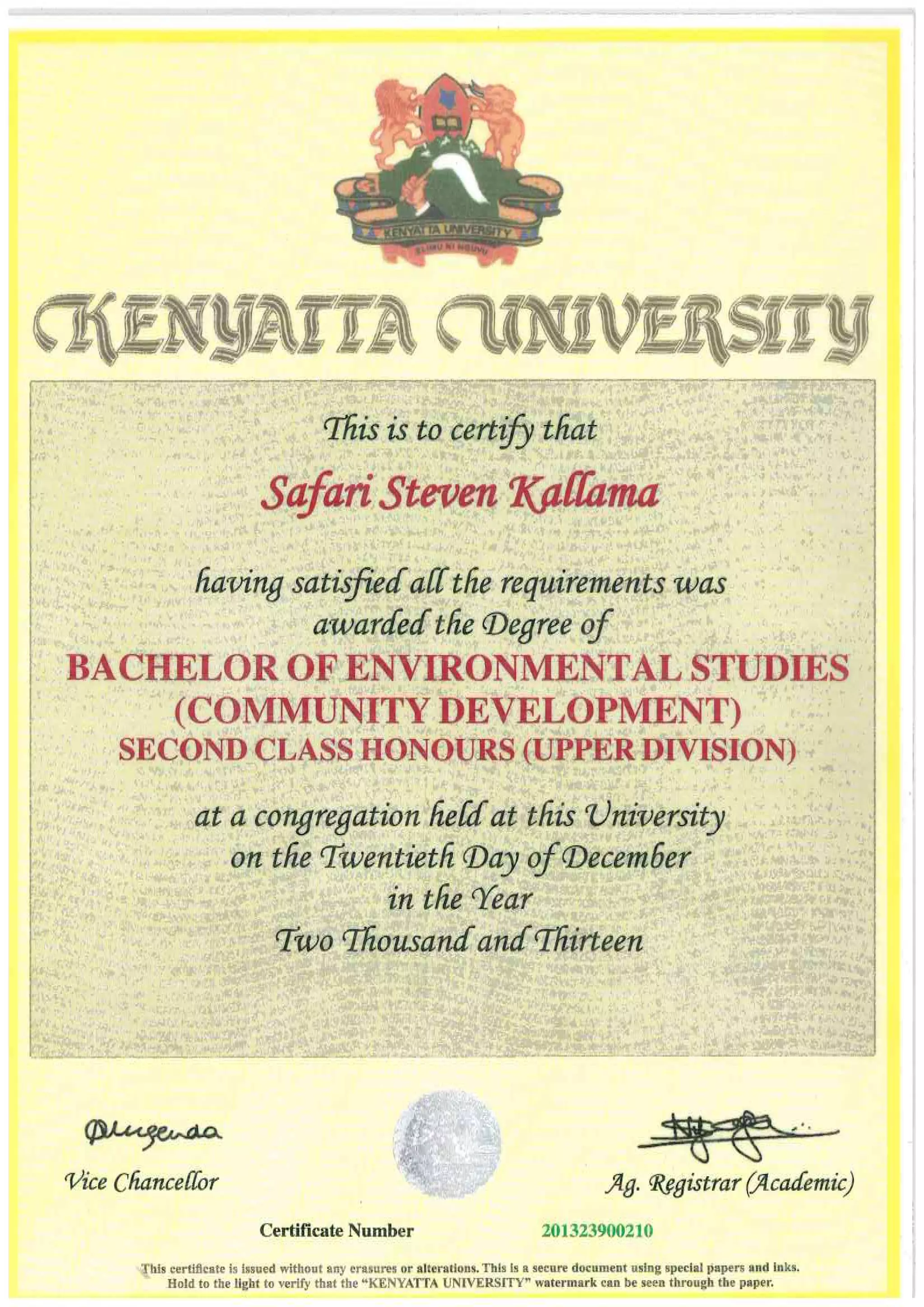 Degree Certificate | PDF