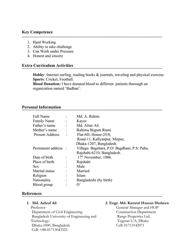 CV of Md.A. Rahim | PDF