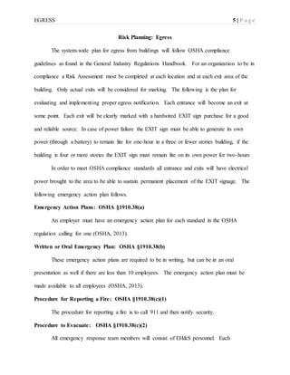 System-wide Risk Management Plan_EHS Egress | DOCX | Civil Engineering ...