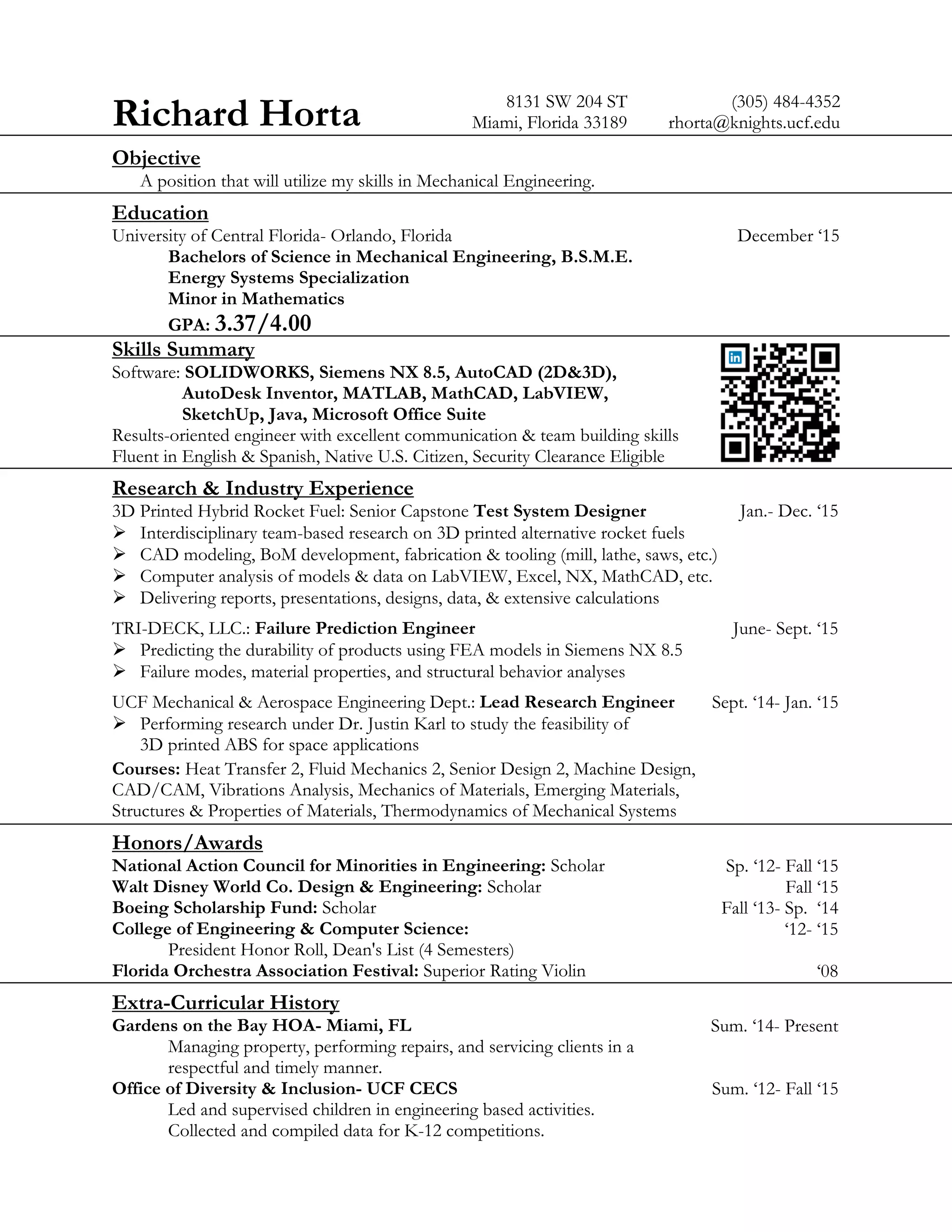 Richard Horta Resume 2-5-2016 | PDF