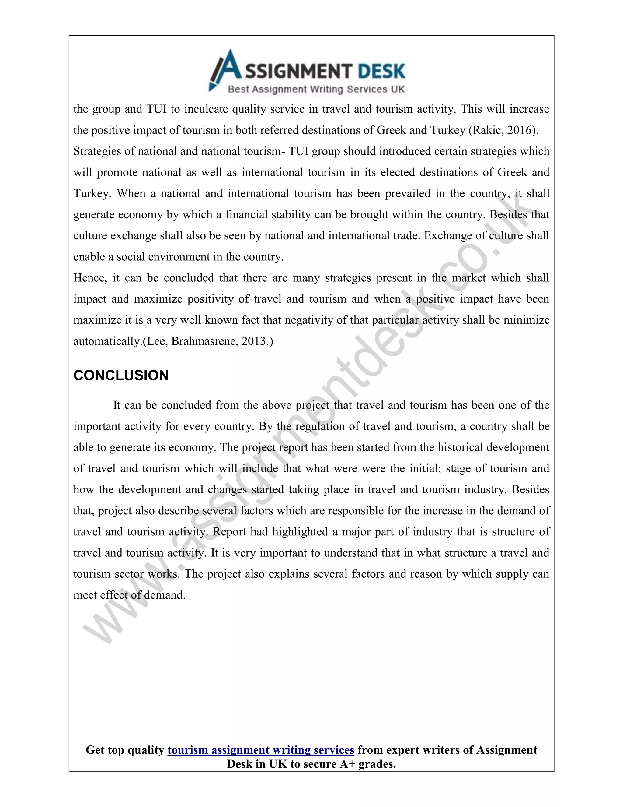 Detailed Sample Report on Travel and Tourism Sector | PDF