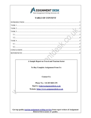 Detailed Sample Report on Travel and Tourism Sector | PDF
