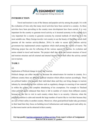Detailed Sample Report on Travel and Tourism Sector | PDF