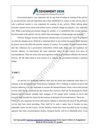 Detailed Sample Report on Travel and Tourism Sector | PDF