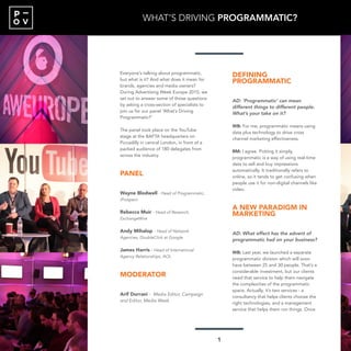 Advertising Week Programmatic POV | PDF
