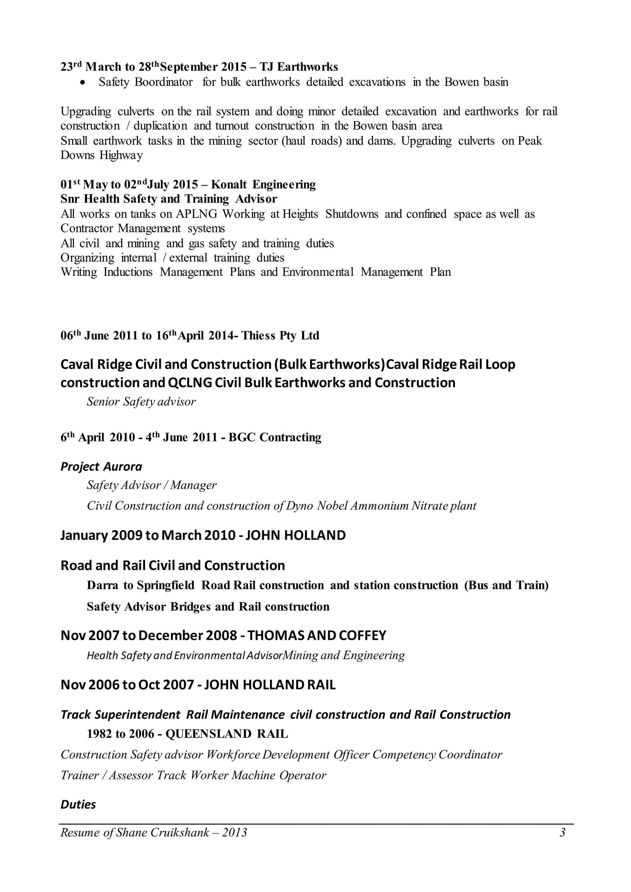 Shane Cruickshank resume | PDF