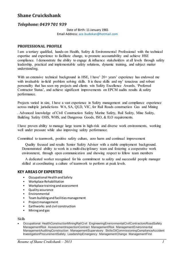 Shane Cruickshank resume | PDF