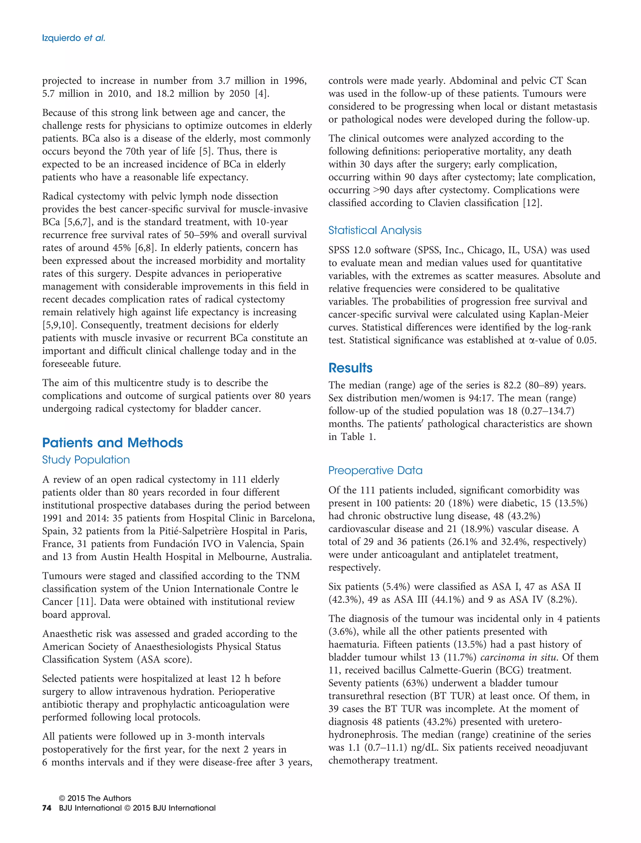 BJUI Cystectomy | PDF