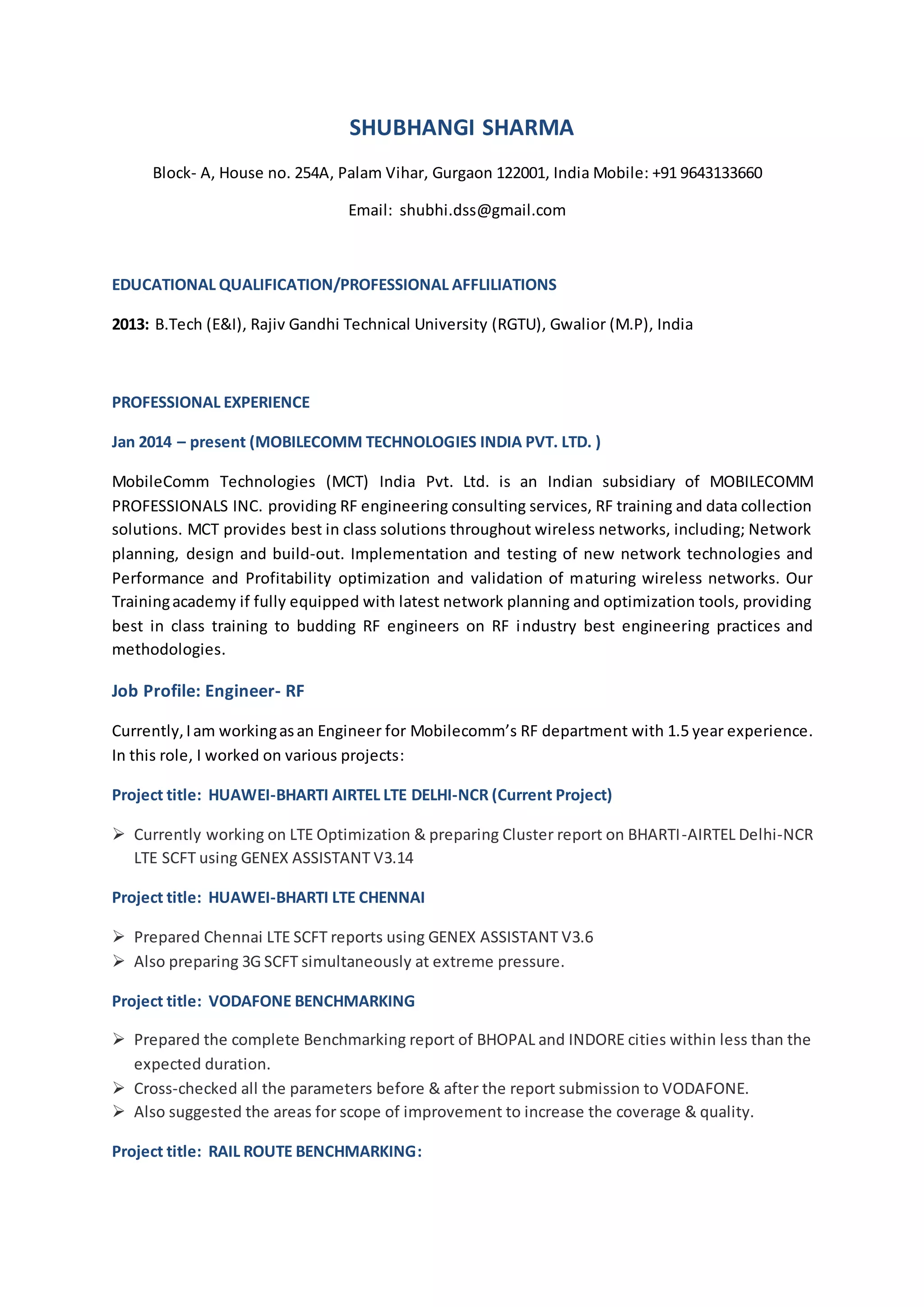 Shubhangi Sharma_CV_2015 | PDF