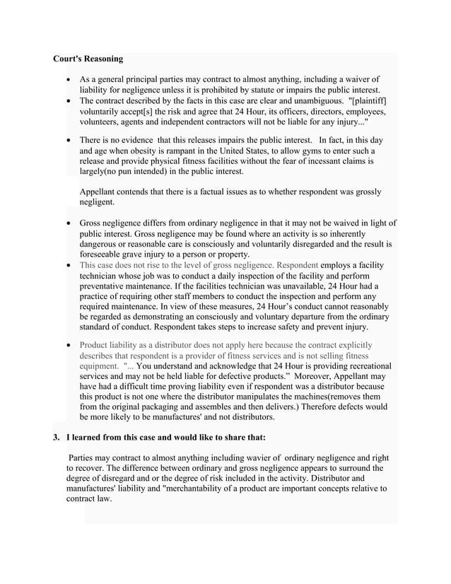 GREBING v 24 hour Fitness | DOC | Law