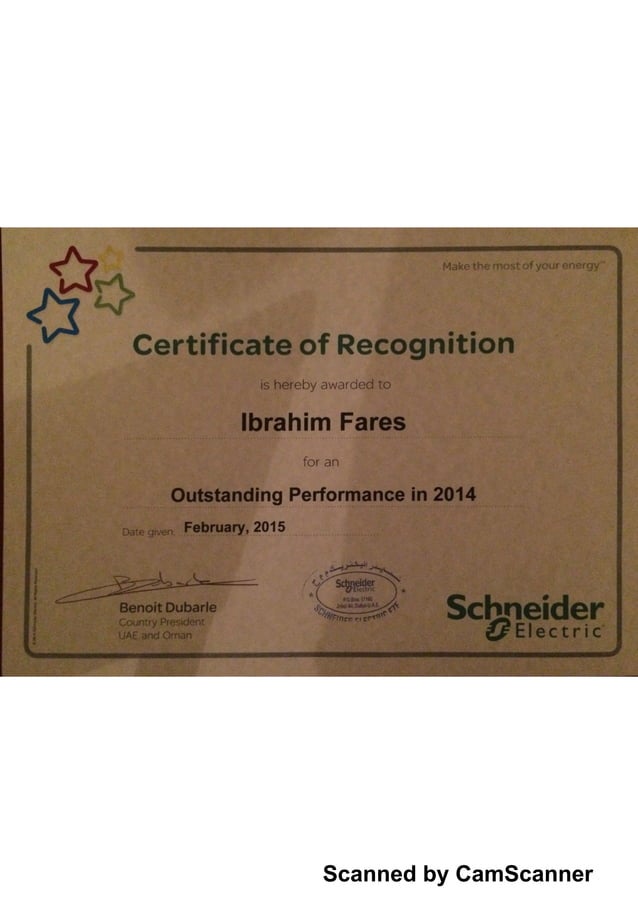 Recognition of Outstanding Performance | PDF