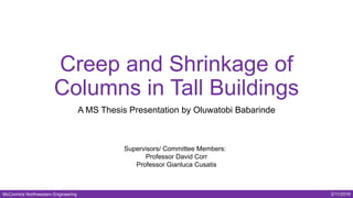Creep and Shrinkage of Columns in Tall Buildings | PPTX | Civil ...