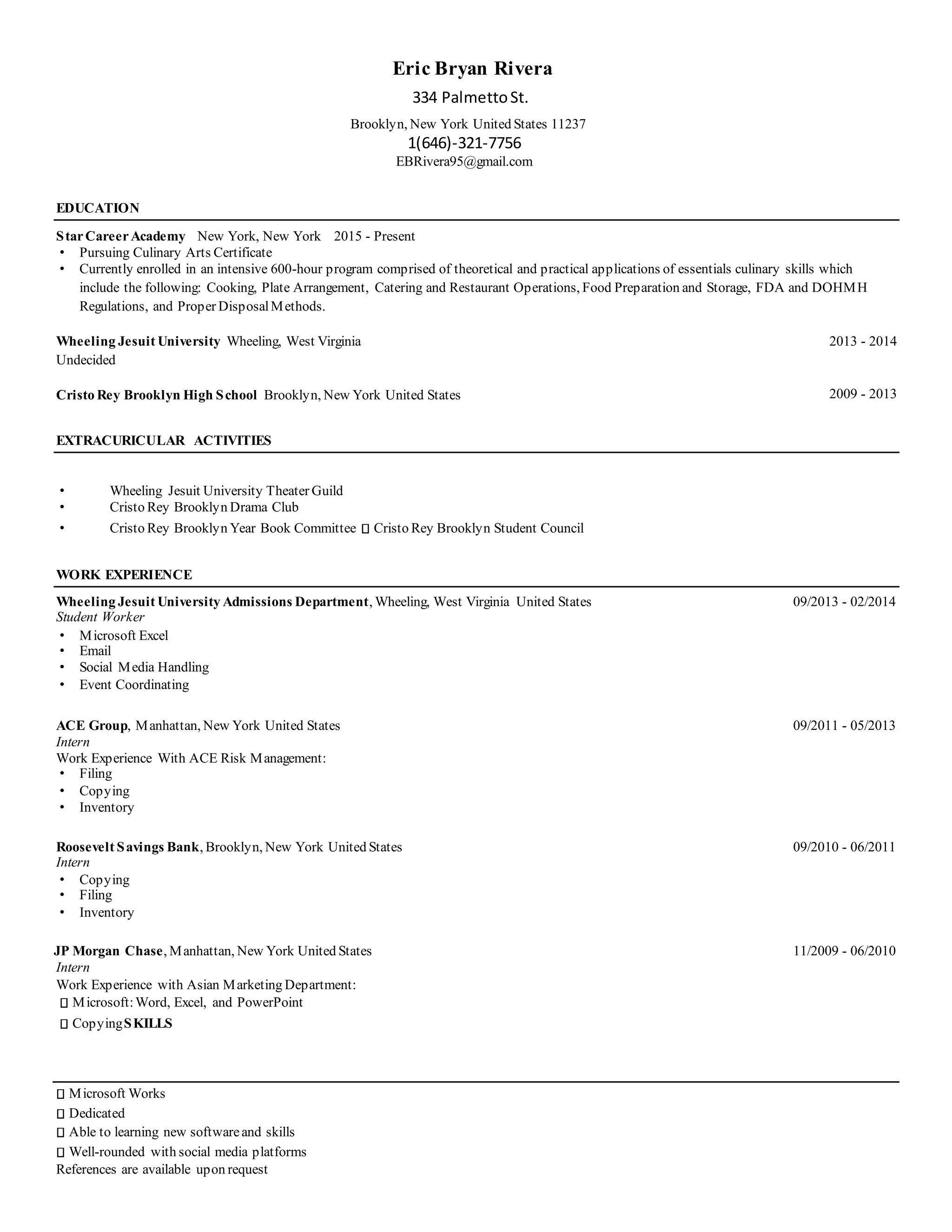 Eric Rivera resume | DOCX