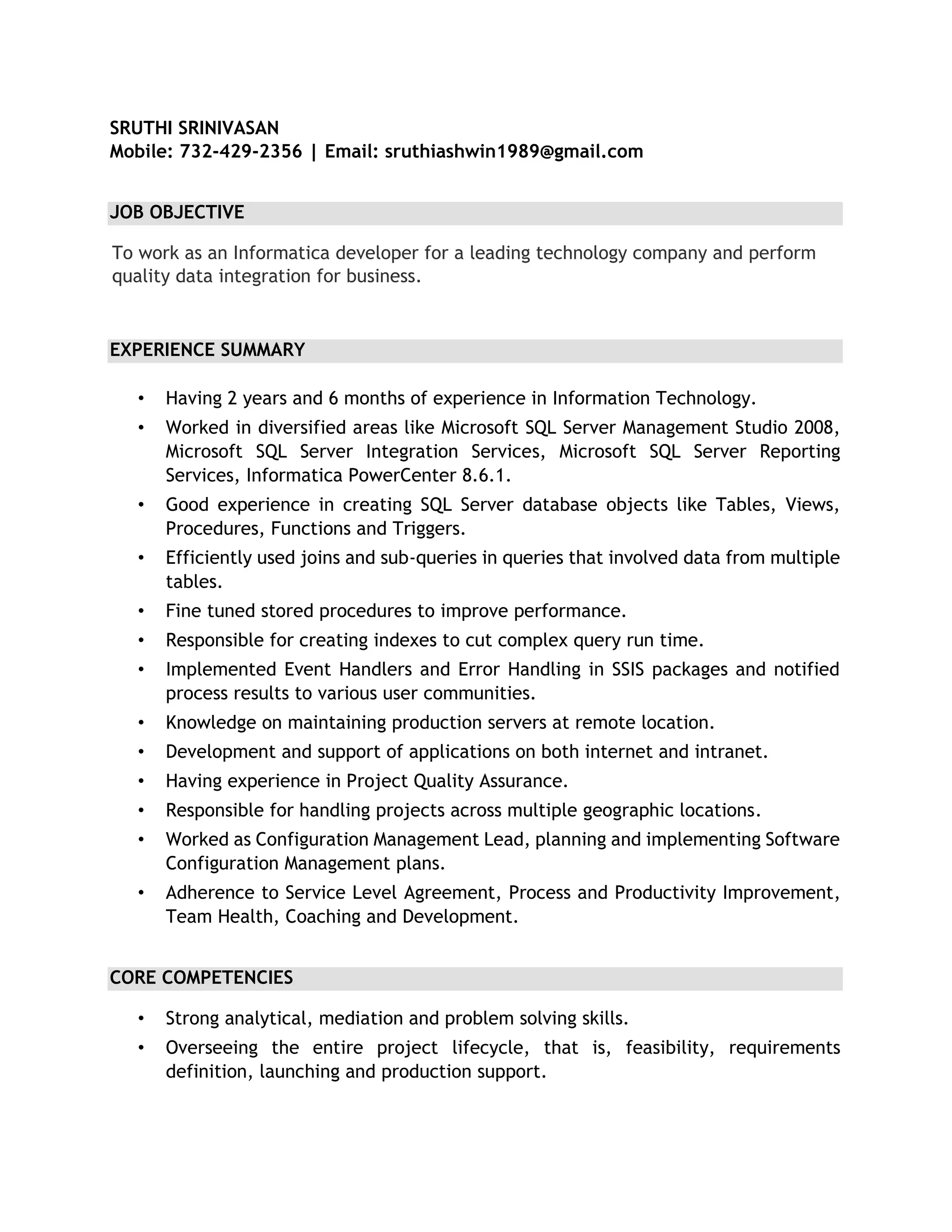 RESUME_SRUTHI_SRINIVASAN | PDF