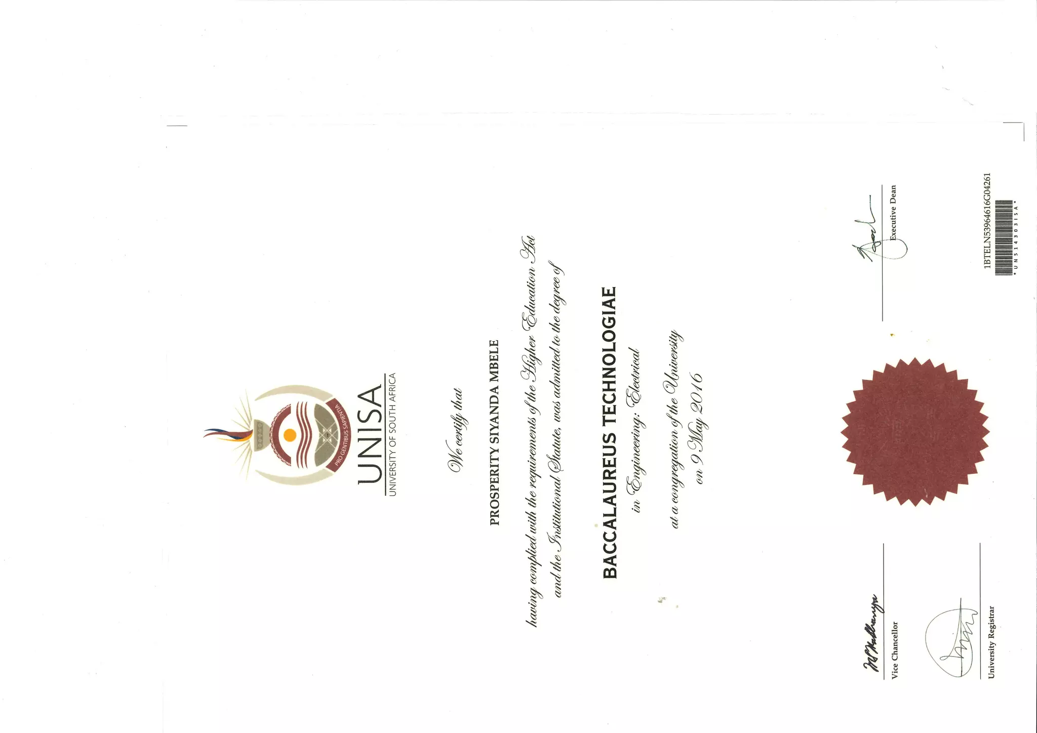 B-Tech Degree Certificate | PDF