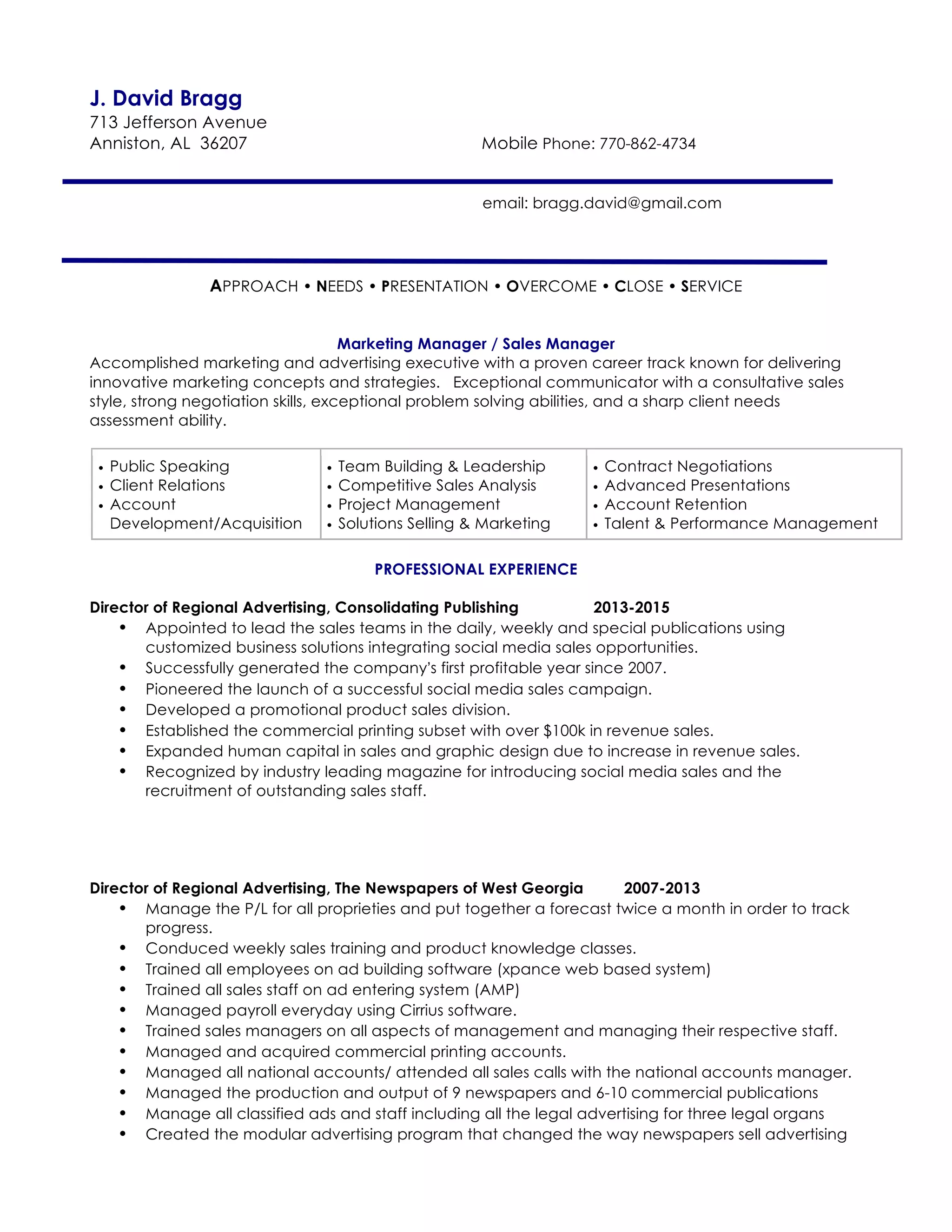 David_Bragg_Resume2013 | PDF
