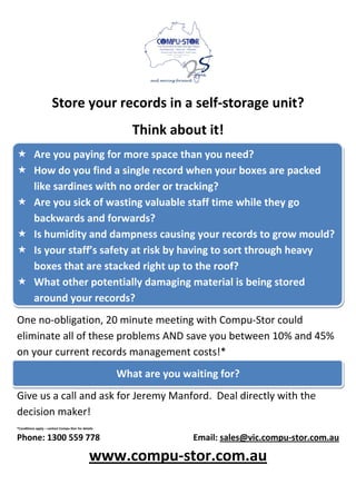 Self-Lock Storage ProsCons Document | PDF