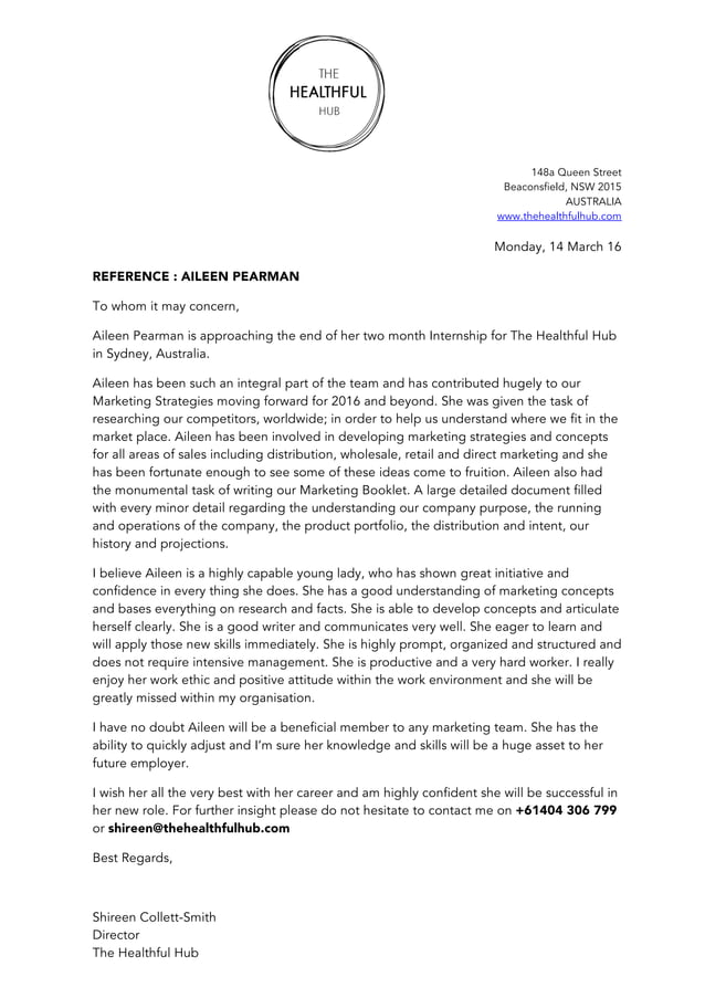 Letter of Recommendation - Shireen Collett-Smith | PDF