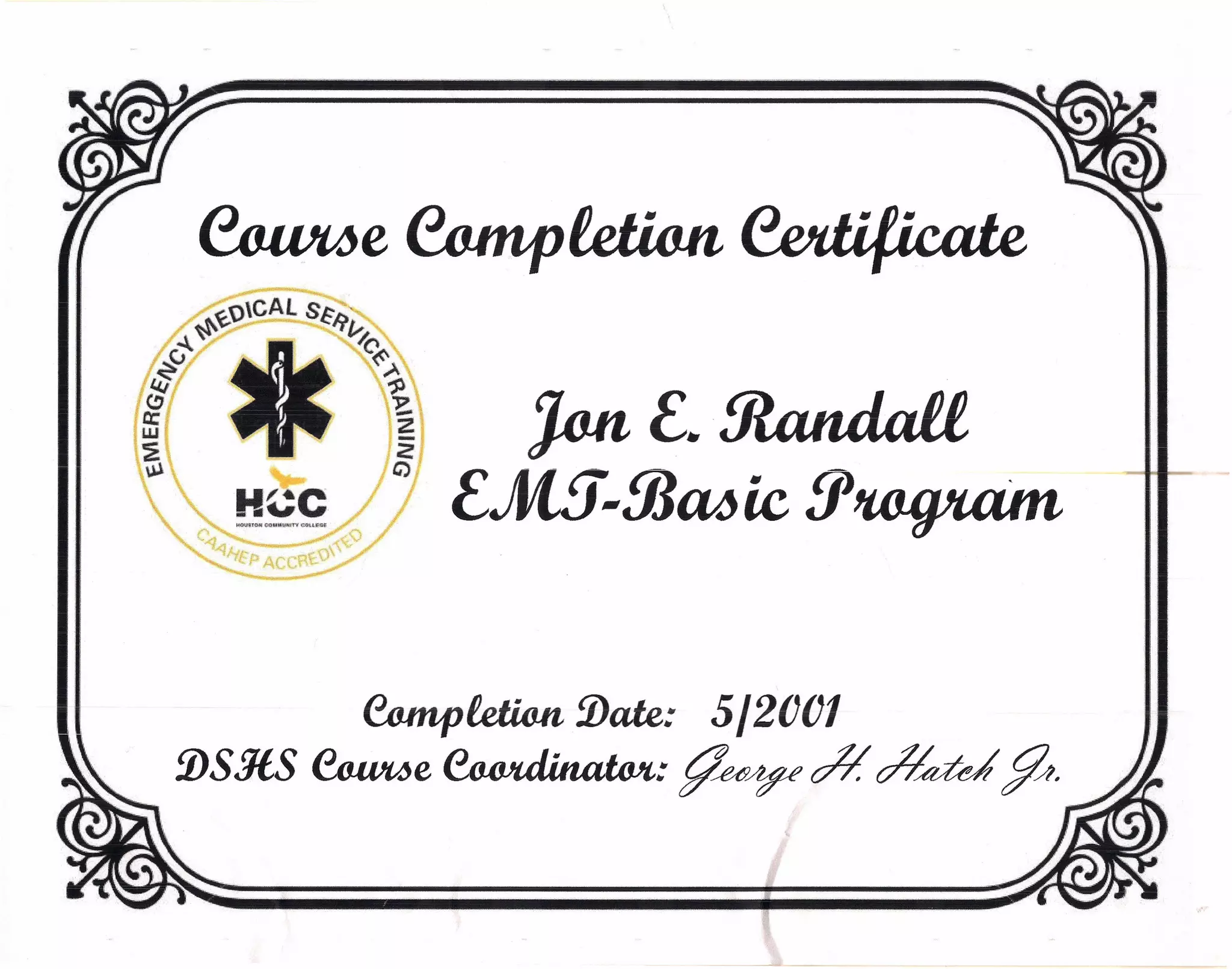 EMT Certificate | PDF