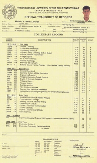 Transcript(Temporary) | PDF