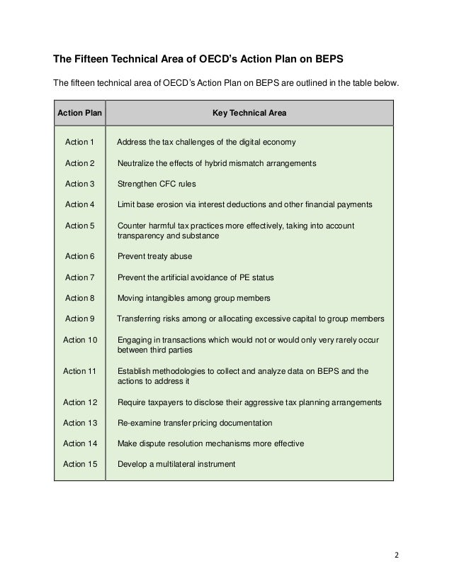 Release of OECD Action Plan on BEPS Final Report and its Tax ... Release of OECD Action Plan on BEPS Final Report and its Tax ...