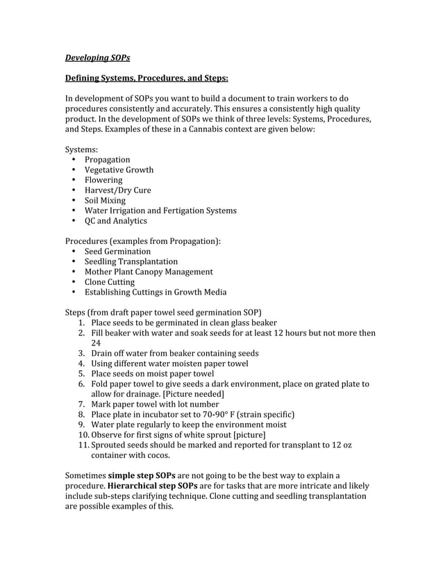 Developing SOPs | PDF