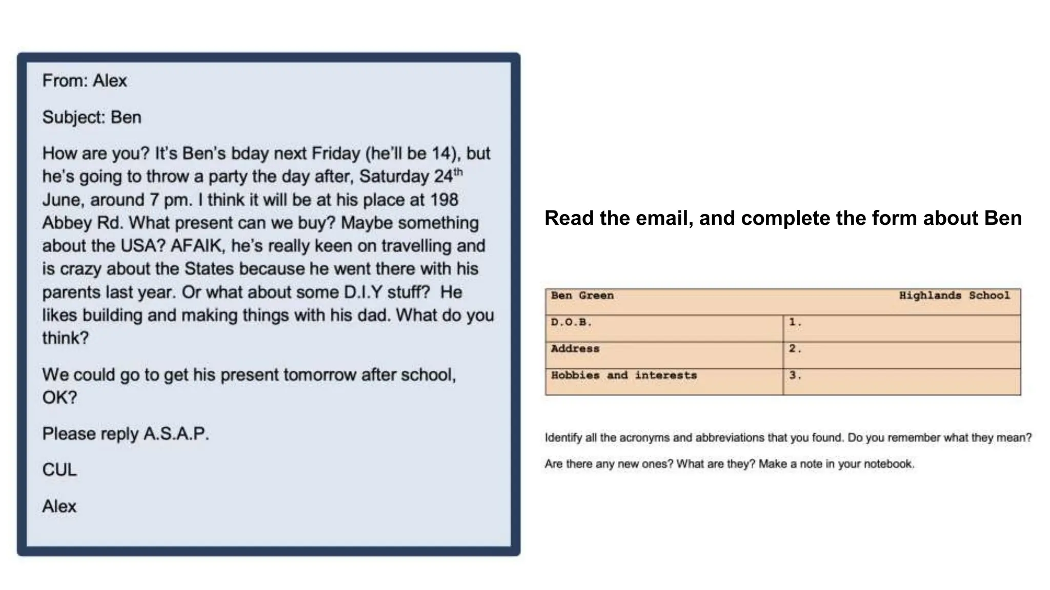 An informal email to a friend for B1 Prelimnary | PPTX