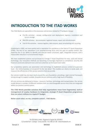 The ITAD Works Capabilities WIR 059 Vr 3 | PDF