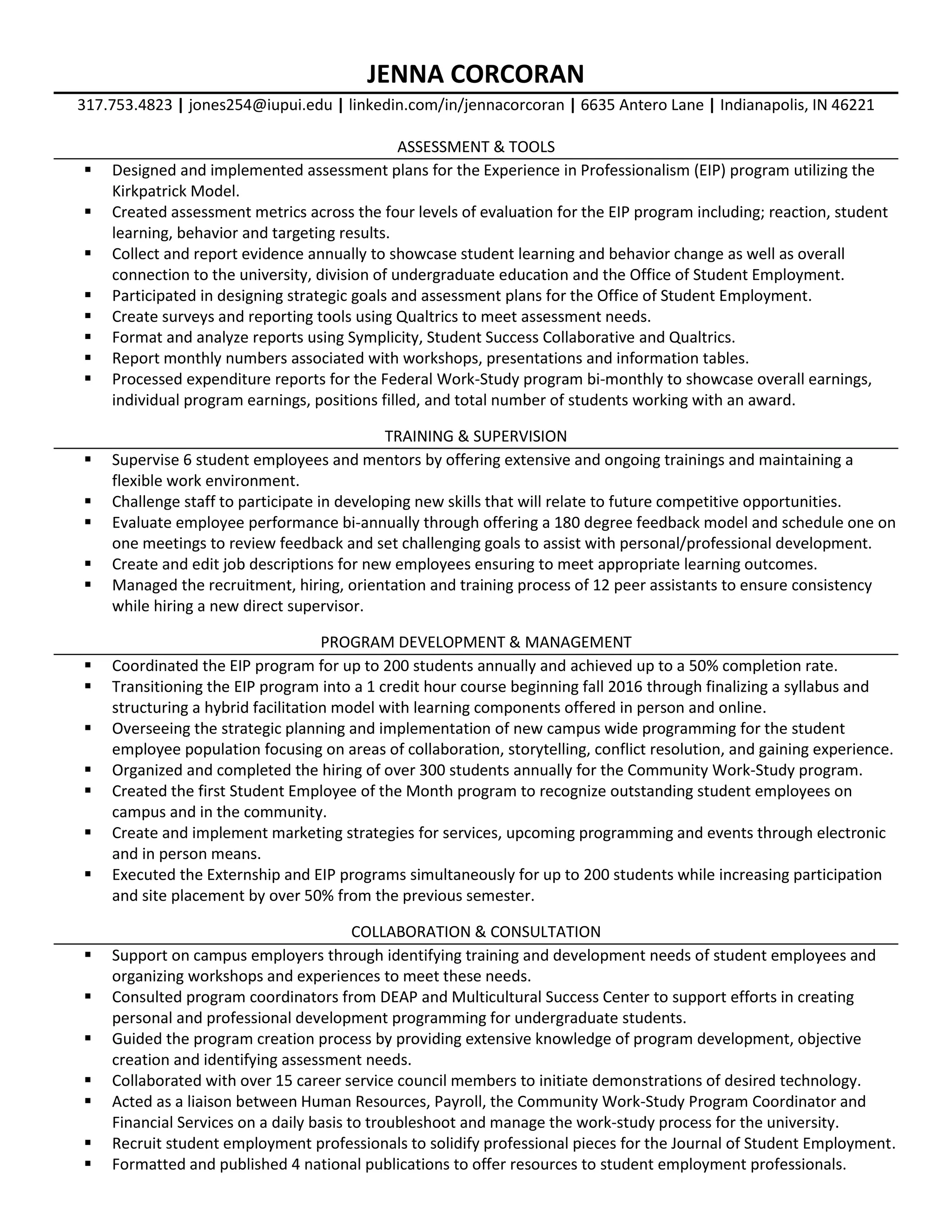 corcoran, jenna resume | PDF