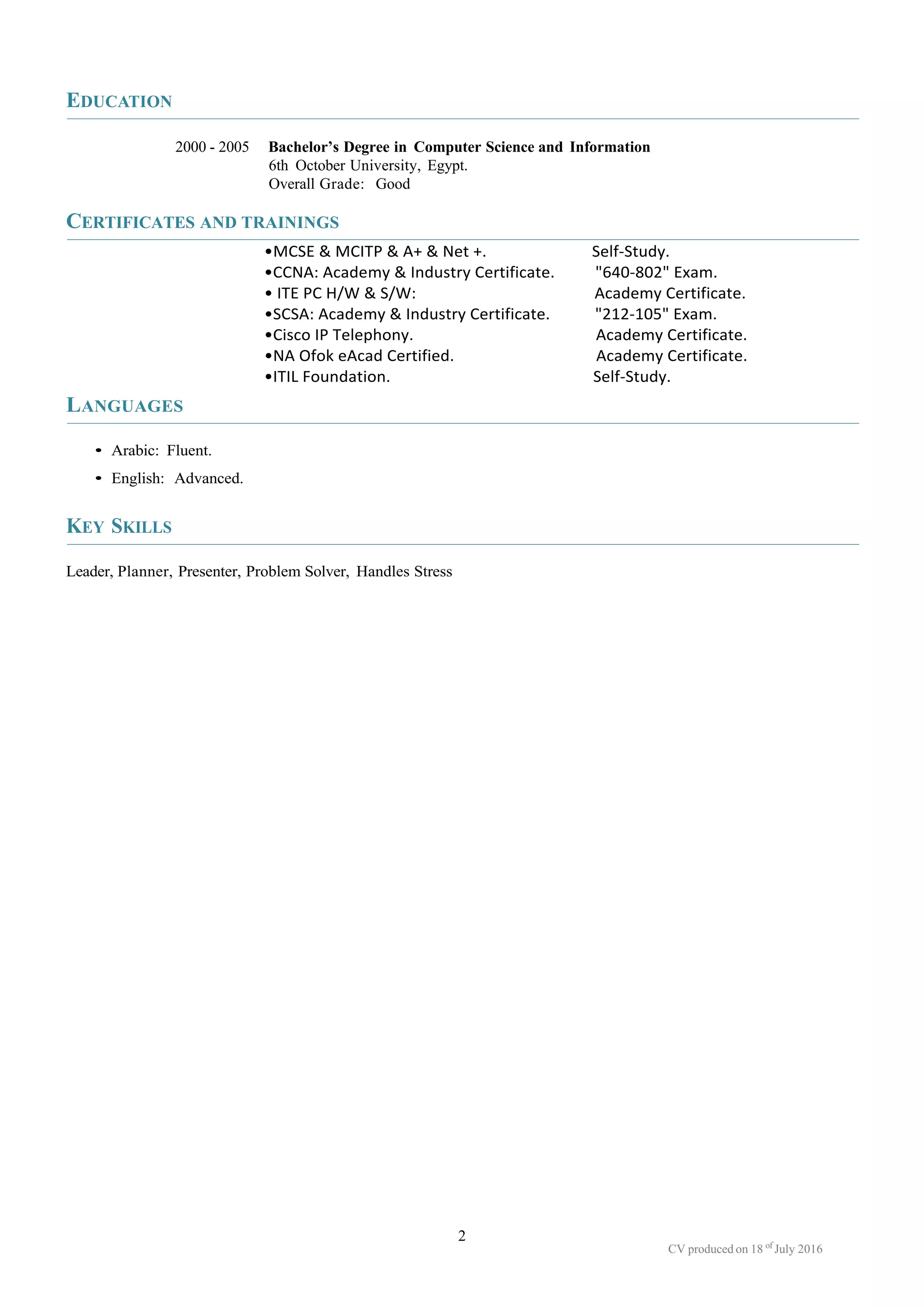 Mostafa Hassan C V Pdf