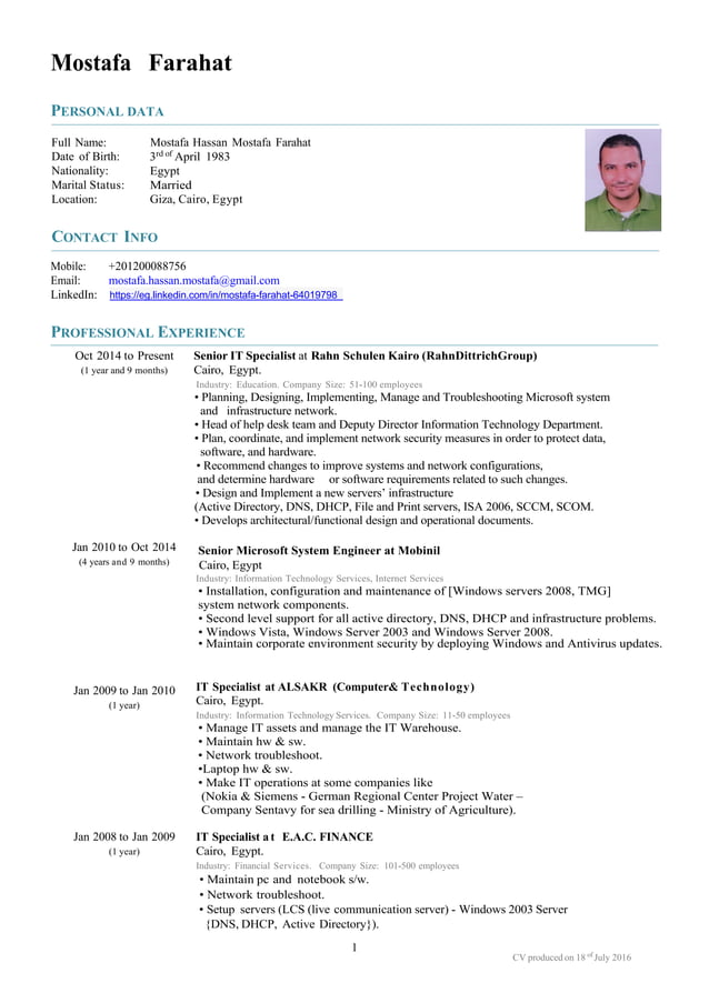 Mostafa Hassan C V Pdf