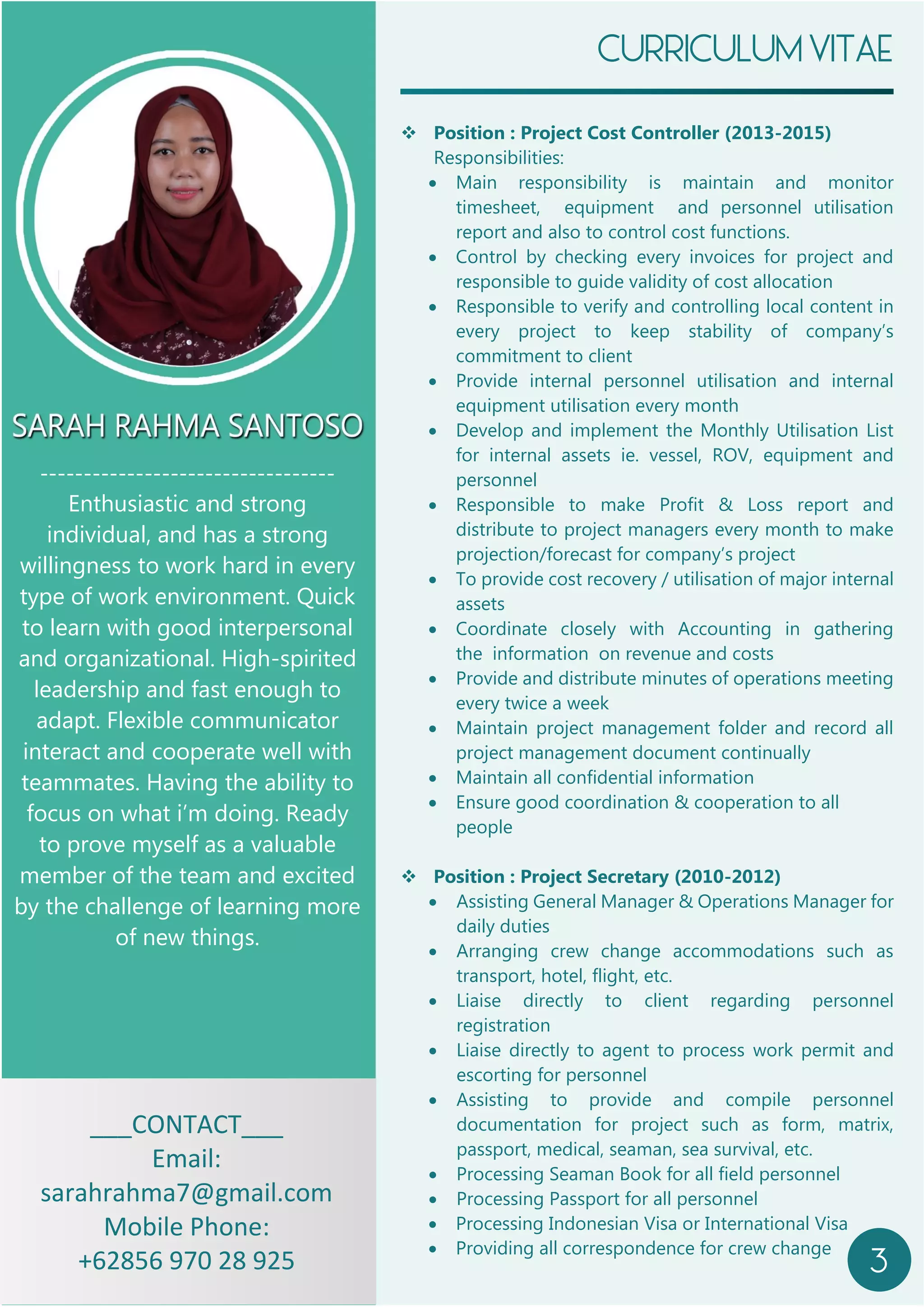 Sarah Rahma S. - CV | PDF